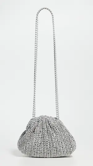 Maria La Rosa Mini Game Crochet Shoulder Bag - Silver