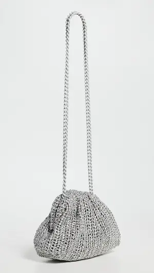Maria La Rosa Mini Game Crochet Shoulder Bag - Silver