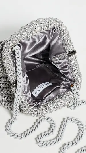 Maria La Rosa Mini Game Crochet Shoulder Bag - Silver