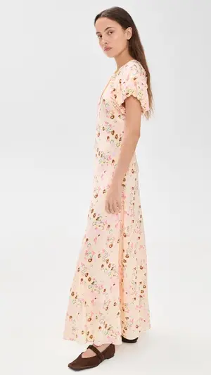 LEE MATHEWS Prim Silk Maxi Dress