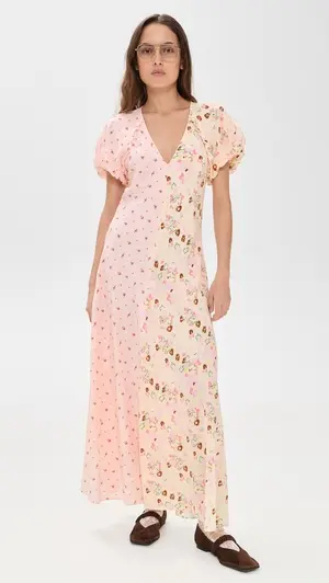 LEE MATHEWS Prim Silk Maxi Dress