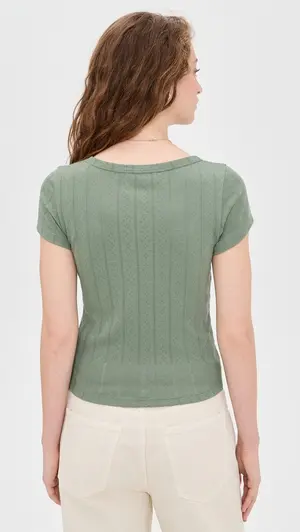 Marine Layer Lexi Pointelle Scoop T-shirt