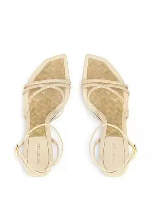 SERGIO ROSSI Braided Leather Sandals - Neutrals