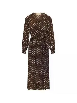 Polka Dot Midi Wrap Dresses