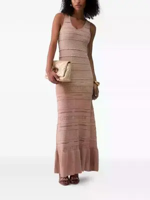 Liu Jo Long Openwork Knit Dress With Lurex Details