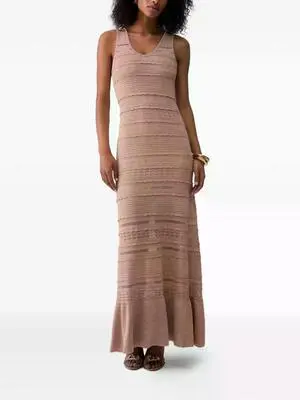 Liu Jo Long Openwork Knit Dress With Lurex Details