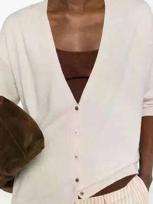 Hemisphere V-neck Button Cardigan - Neutrals