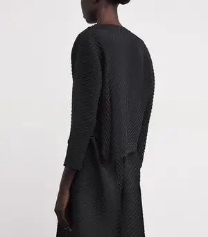 Issey Miyake Plaster Pleats Cardigan - Black