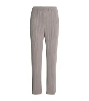 Issey Miyake Hatching Pleats Straight Leg Trousers