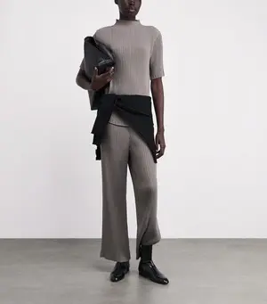 Issey Miyake Hatching Pleats High-neck Top
