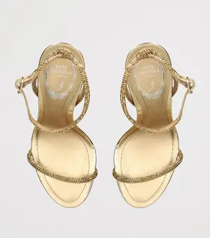 Rene Caovilla Embellished Ellabrita Heeled Sandals 105 - Gold