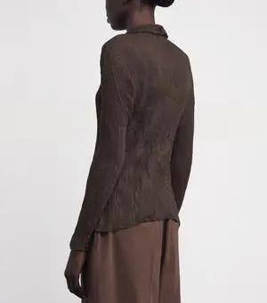 Issey Miyake Chiffon Twist 1 Pleats Zip Cardigan