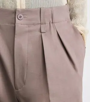 Issey Miyake Cotton-blend Simple Ensemble Trousers - Grey