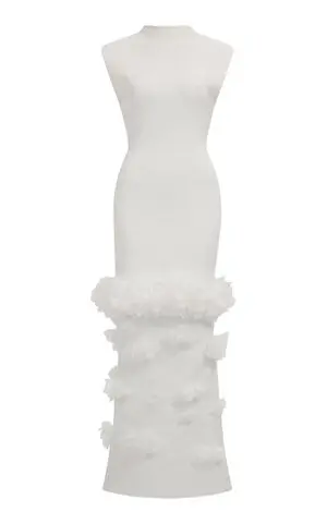 Aje Fleura Knitted Midi Dress - Ivory