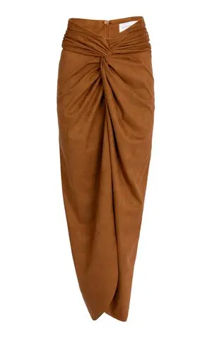 Silvia Tcherassi Draped Midi Skirt - Tan