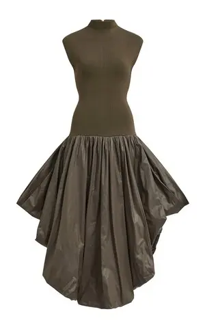 Aje Venetia Knit Midi Dress - Khaki