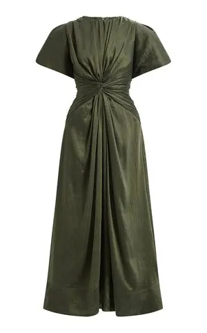 Aje Movement Knotted Midi Dress - Olive
