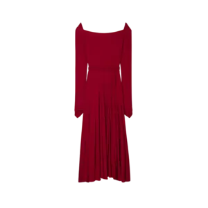Tory Burch Viscose Jersey Pleated Dress - Rouge