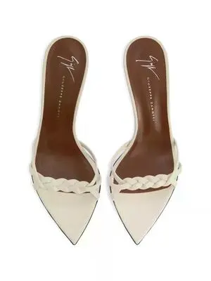 GIUSEPPE ZANOTTI Intrigo Braid 70 Braided Strips Mules - White