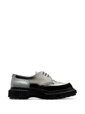 ADIEU PARIS Leather Brogue Detail Loafers With Ridged Sole