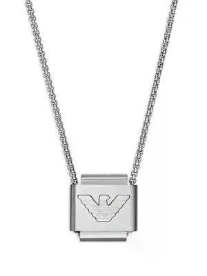 Emporio Armani Logo Pendant Necklace - Silver