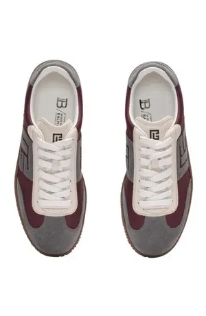 Balmain Swan Suede And Nylon Trainers - Red