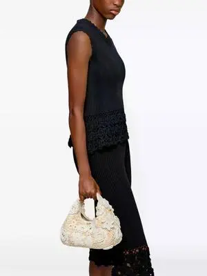GANNI Floral Crochet Mini Bag - Neutrals