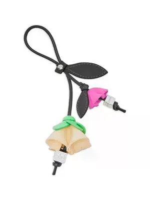 GANNI Flower Charm Keyring - Black