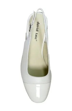 DAVID TATE Sheyla Slingback Wedge Pumps - White