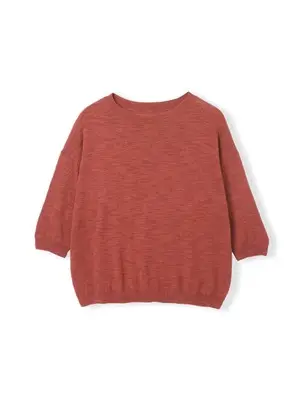 CELTIC & CO. Crew Neck Linen Blend Top - Clay