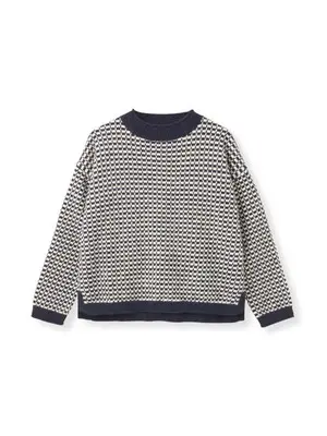CELTIC & CO. Micro Check Funnel Neck Sweater