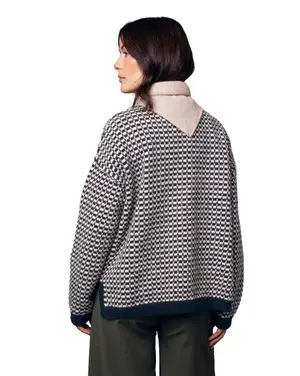 CELTIC & CO. Micro Check Funnel Neck Sweater
