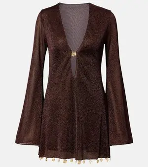 Oseree Lumière Embellished Beach Dress - Brown