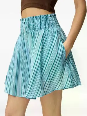 Pinko Striped Shirred Waistband Shorts