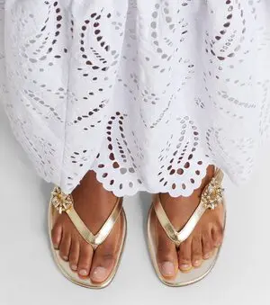 ROGER VIVIER Embellished Sandals - Gold
