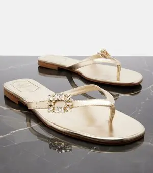 ROGER VIVIER Embellished Sandals - Gold