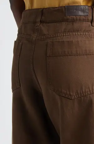 LEMAIRE High-waisted Curved Cotton Twill Pants - Cacao