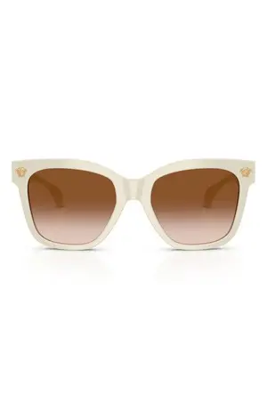 Versace 55mm Square Sunglasses - White Talc/brown Gradient