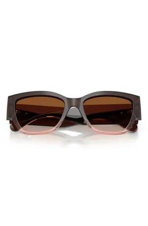 Versace 55mm Cat Eye Sunglasses - Brown Gradient/brown