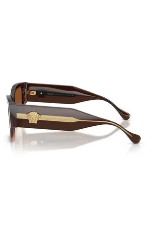 Versace 55mm Cat Eye Sunglasses - Brown Gradient/brown