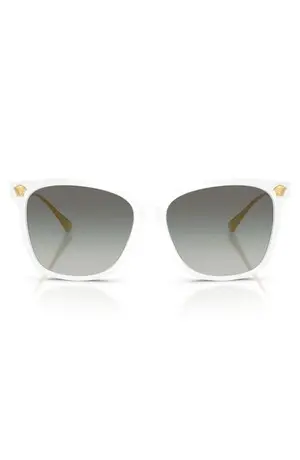Versace 57mm Square Sunglasses - White/grey Gradient