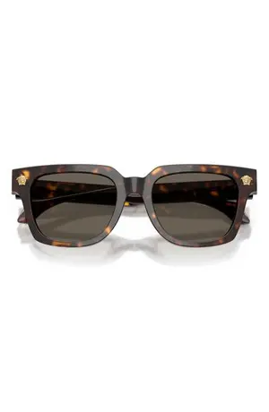 Versace 52mm Square Sunglasses - Havana/brown