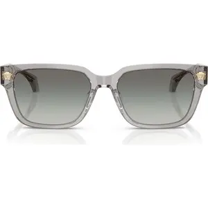 Versace 56mm Rectangular Sunglasses - Transparent Grey/grey