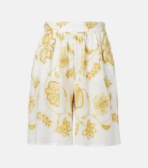 ERES Chandra Embroidered Cotton-blend Bermuda Shorts - Yellow
