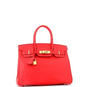 Hermès Birkin Handbag Pink Epsom With Gold Hardware 30 - Red