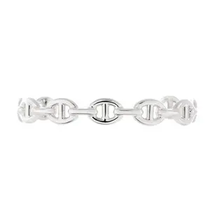 Hermès Chaine D'ancre Enchainee Cuff Bracelet Sterling Medium - Silver