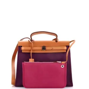 Hermès Herbag Zip Leather And Toile 31 - Red