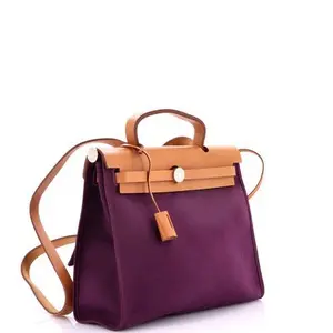 Hermès Herbag Zip Leather And Toile 31 - Red