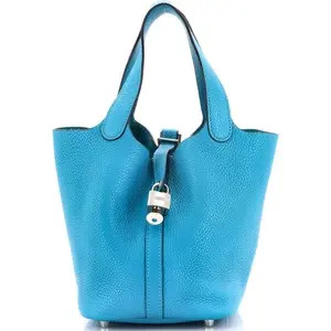 Hermès Picotin Lock Bag Clemence Pm - Blue