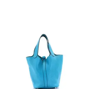 Hermès Picotin Lock Bag Clemence Pm - Blue